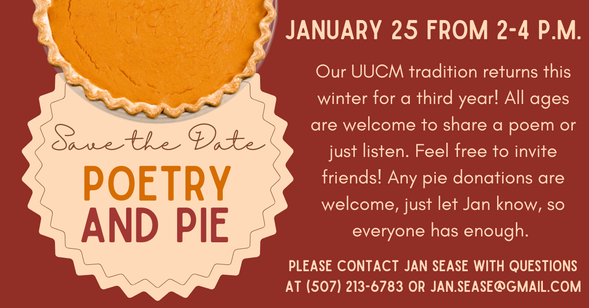 Save the Date: Poetry & Pie! | UUCM Happenings